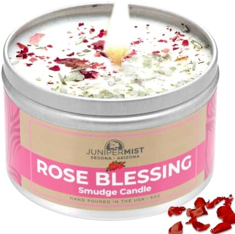 Amazon.com: Rose Smudge Candle (6oz) Love and Healing – Energy ...
