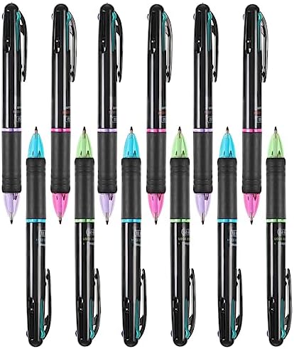 Pack of 12 Ballpoint Pens Multicoloured, 4-in-1 Retractable ...