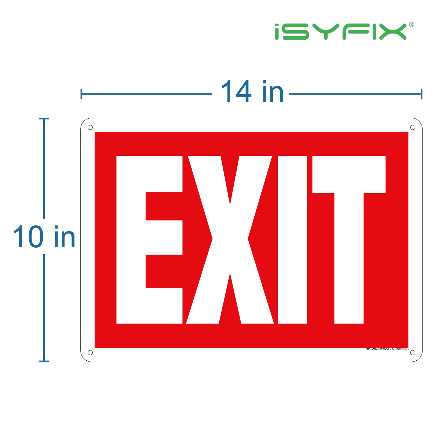 Snapklik.com : iSYFIX Exit Sign 2 Pack 14X10 Inch 40 Mil Thick ...