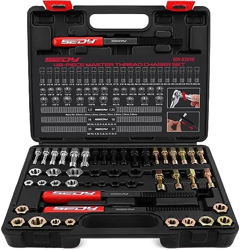 Amazon.com: Thread Repair Thread Chaser Tool Set - 49PCS Thread Cleaner ...
