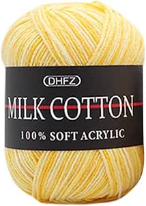 Amazon.com: Super Chunky Milk Cotton Wool Yarn Thread 50g Colorful Yarn ...