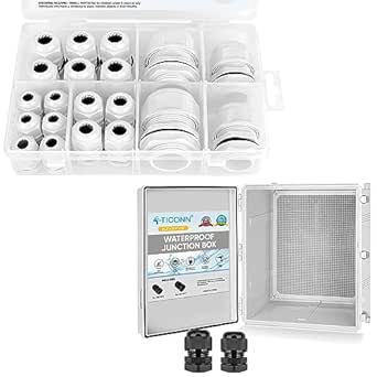 TICONN Waterproof Electrical Junction Box IP67(Off-White, 24.8"x20.9"x9 ...