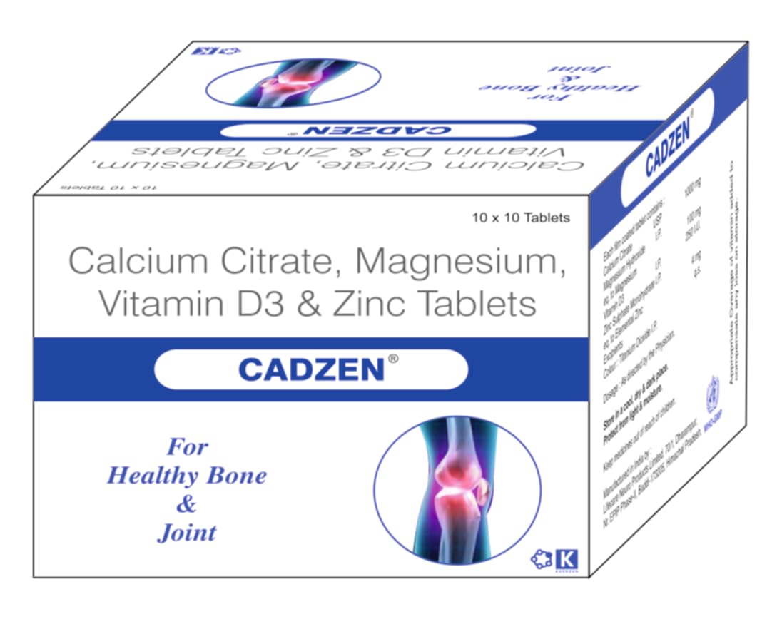 CADZEN Calcium Citrate 1000 mg - Calcium Supplement - Supports Muscle ...