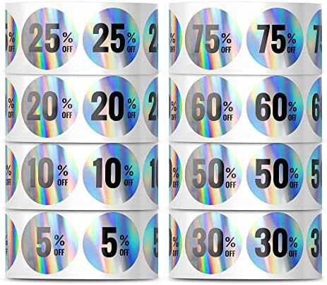 Amazon.com : Mobiusea Creation 4000pcs Percent Off Discount Stickers ...