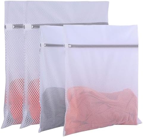 4 PCS Laundry Net Bags for Washing Machine, 50x40cm / 40x30cm Mesh ...