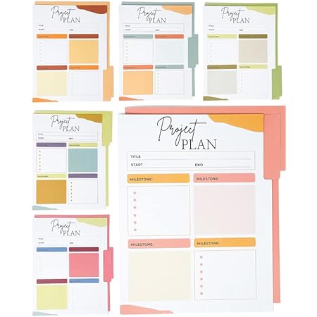 Amazon.com : Set of 12 Project File Folders with Notes Section, 1/3 Cut ...