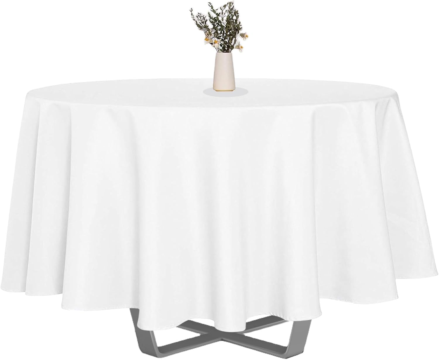 Mystiqut 2pcs White Round Table Cloth Round,White Table Cloth Party ...