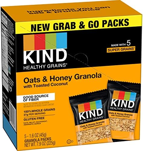 Amazon.com: KIND Grab and Go Granola, Oats & Honey, 20 count