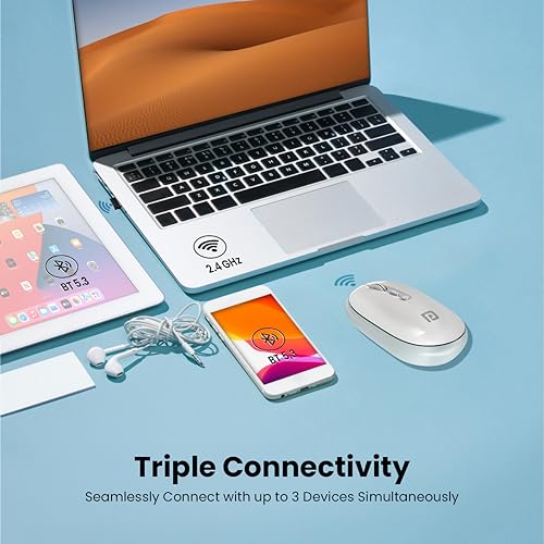 Portronics Toad II Bluetooth Mouse, with Bluetooth 5.0 & 2.4 Ghz Dual ...