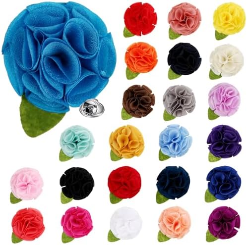 Amazon.com: Shappy 15 Pcs Men's Satin Lapel Flower Pins with Metal ...