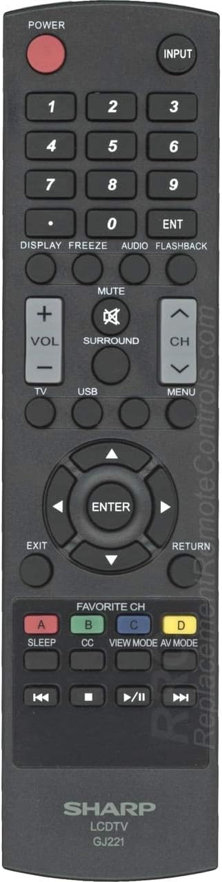 Amazon.com: GJ221 Universal Remote Control for Sharp LCD TVs : Electronics