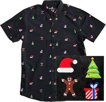 Moosth Christmas Hawaiian Shirt Men's Casual Button-Down Shirts ...
