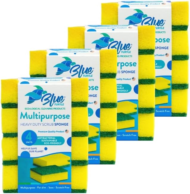 Amazon.com: Blue Turtle Multipurpose Sponges – All Surface Cleaning ...
