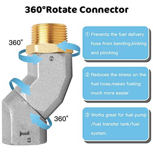 Snapklik.com : 2PCS 1 Inch Fuel Hose Swivel 360 Rotating Connector