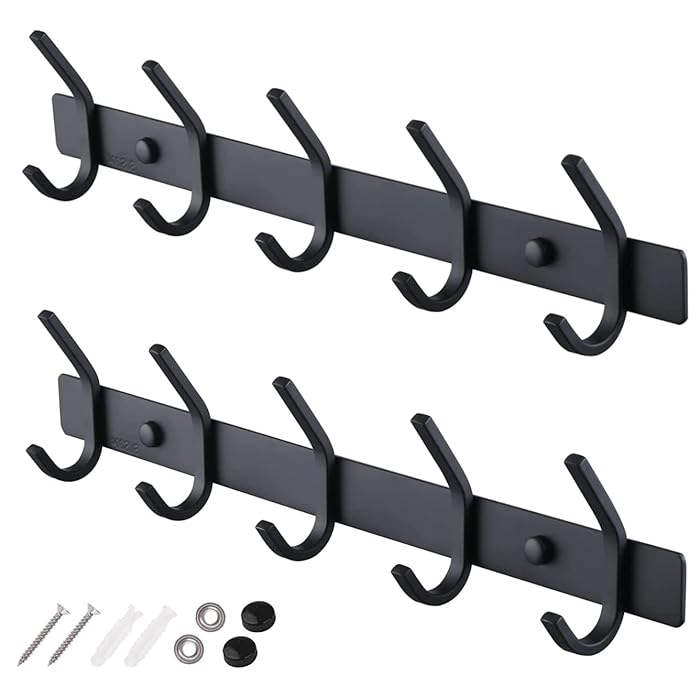 Buy GlazieVault Coat Racks for Wall - Stainless Steel Coat Hooks (2 ...