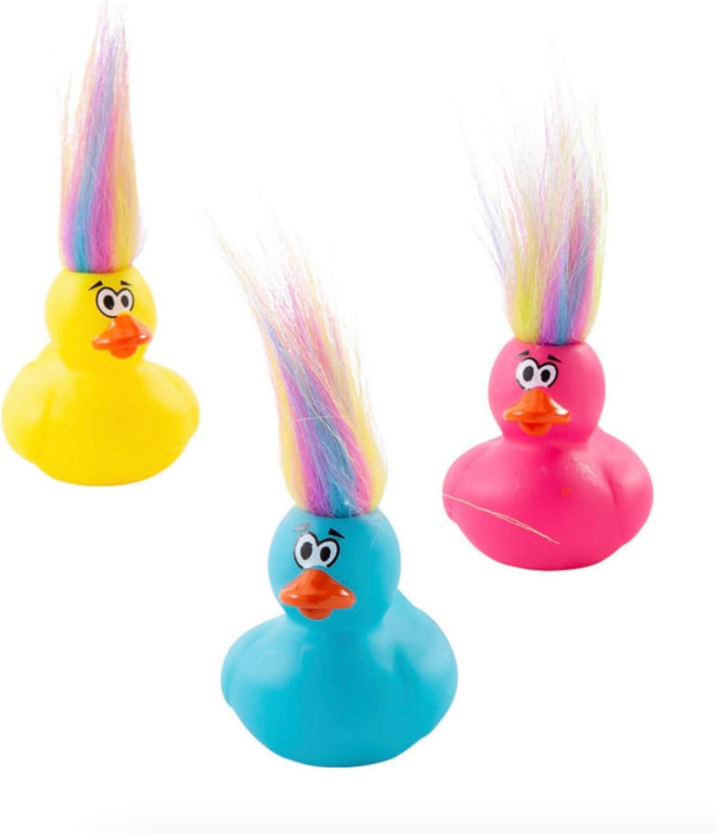 Amazon.com: Crazy Hair Rubber Ducks - Funny Unique Wacky Rubber Ducks ...