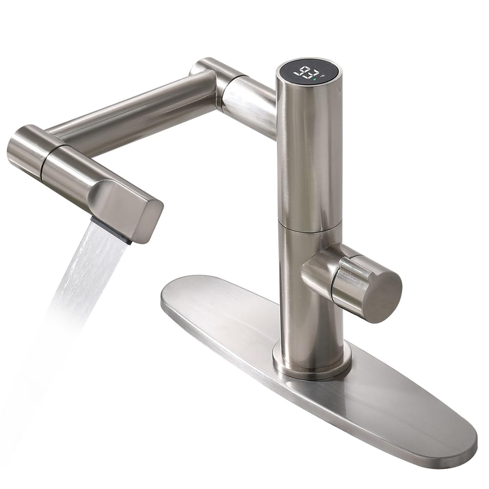 BZOOSIU LED Digital Temperature Display 1080 Degree Swivel Faucet for ...