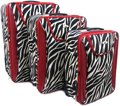 Amazon.com | 3 Piece Zebra Print Suitcase Set Luggage | Luggage Sets