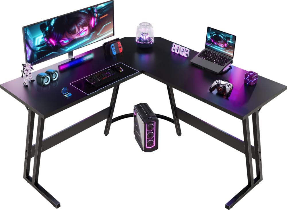 Devoko L Shaped Gaming Desk Corner Gaming Desk 120x120x75cm Corner ...