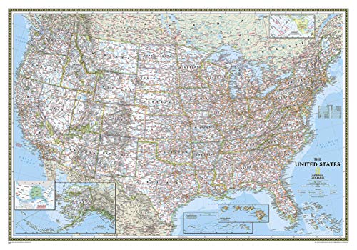 Snapklik.com : National Geographic United States Wall Map - Classic