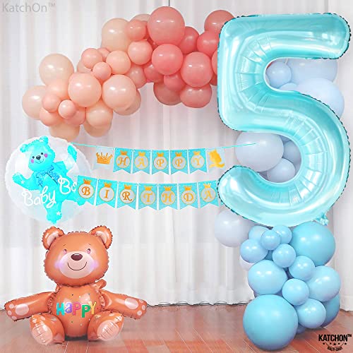 Snapklik.com : Light Blue 5 Balloon Number - Big, 40 Inch Light Blue ...