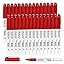 Shuttle Art 30 Pack Red Fine Tip Permanent Markers, Works on Plastic ...