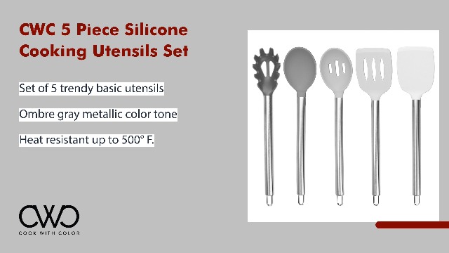Watch CWC 5 Piece Silicone Cooking Utensils Set on Amazon Live