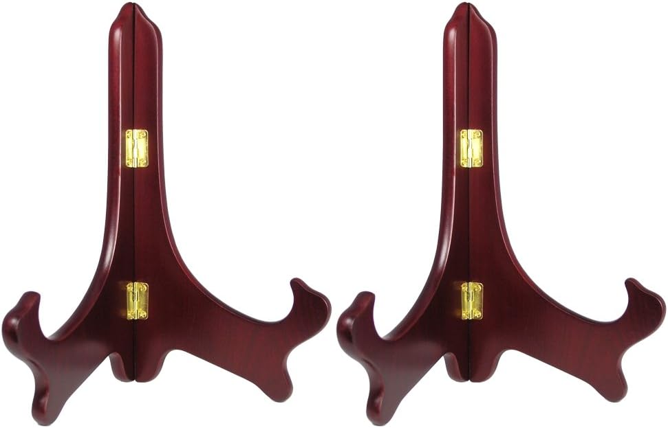 Amazon.com: Bard's Hinged Walnut MDF Wood Plate Stand, 9" H x 7.25" W x ...