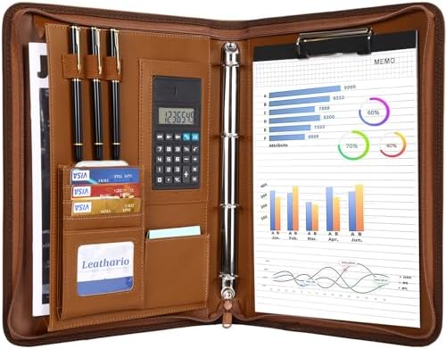 Leathario A4 File Folder Padfolio Leather Business Folder Portfolio ...