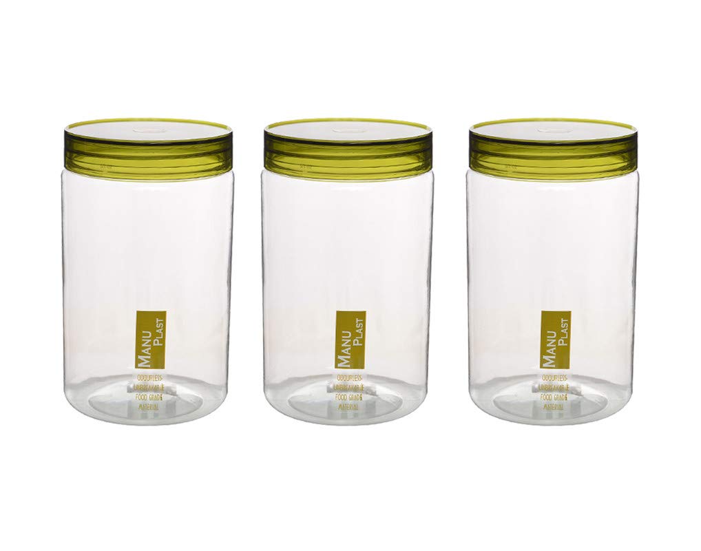 Aarushi Transparent Airtight Grain Storage Plastic Containers (Set of 3 ...