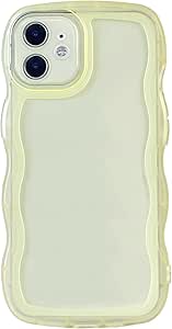 Amazon.com: Eiyikof Compatible with iPhone 12 mini Clear Case,Cute Solid Color Curly Wave Frame ...