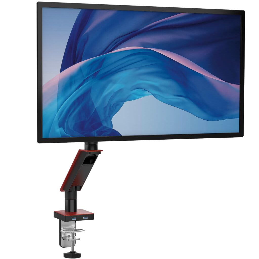 Amazon.com: Red Single Monitor Arm Mount - CTA Red Monitor Mount for 23 ...