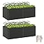 Outsunny Set of 2 Galvanised Raised Garden Bed, 6 x 3 x 2 ft Metal ...