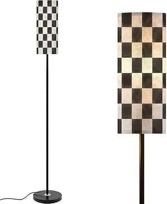 AT5ZR4PD Floor Lamp for Living Room Black White Checkered Pattern ...