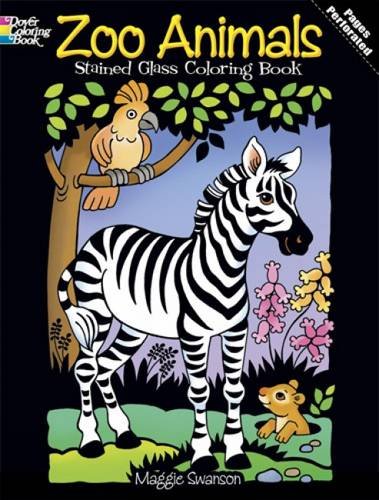 Zoo Animals Stained Glass Coloring Book: Swanson, Maggie, Coloring ...