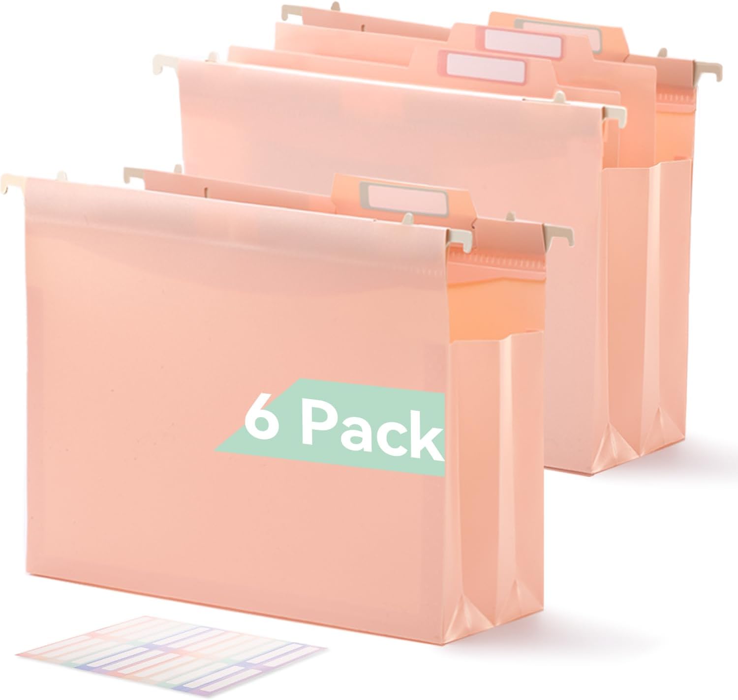 Amazon.com : SortRax Plastic High Capacity Hanging File Folders, Pink ...