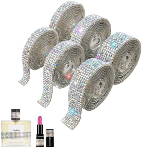 Amazon.com: 6 Rolls Rhinestone Ribbons, Self Adhesive Diamond Bling ...