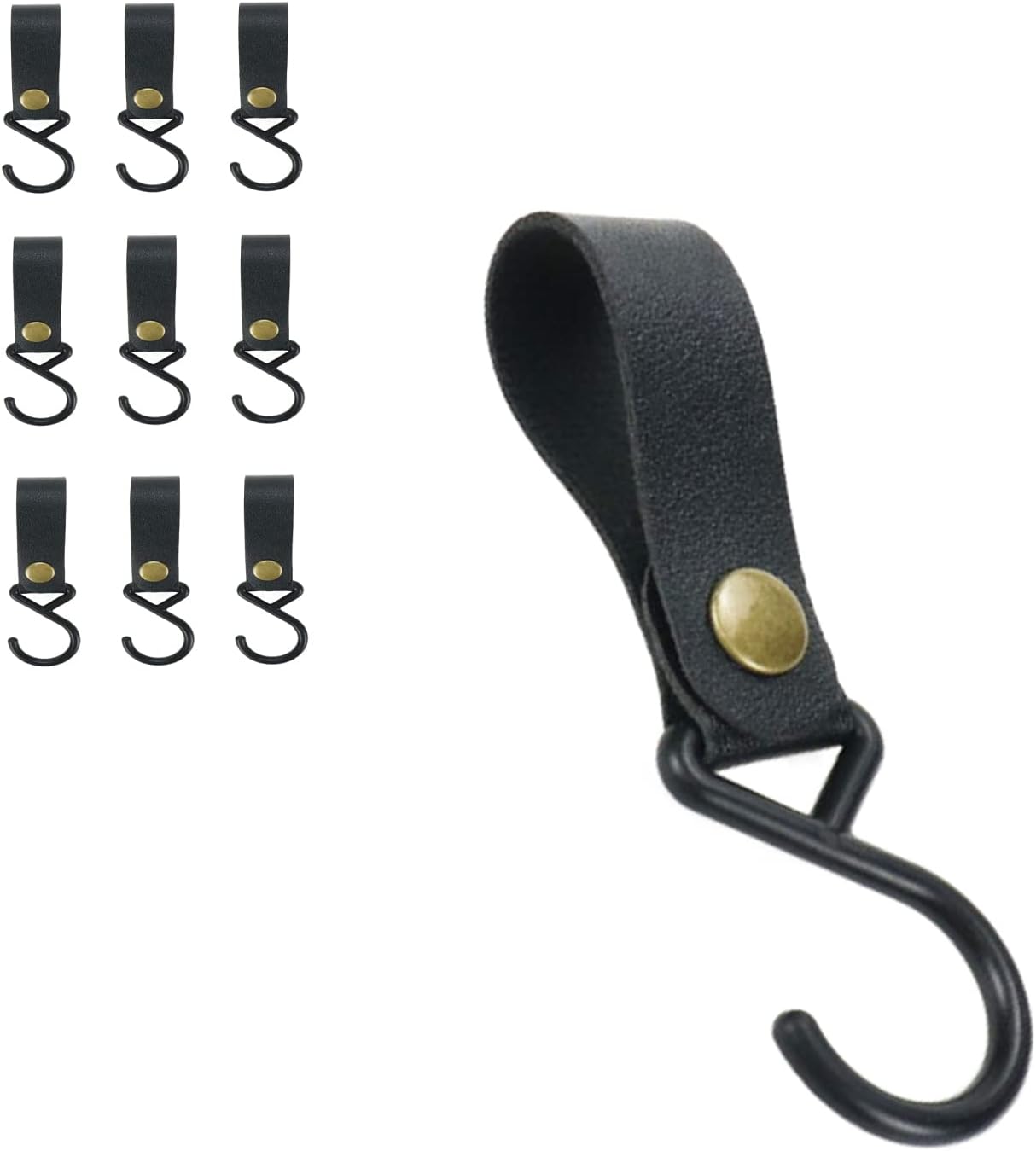 Amazon.com: Crapyt S-Type Leather Hooks Black Furniture PU Leather ...