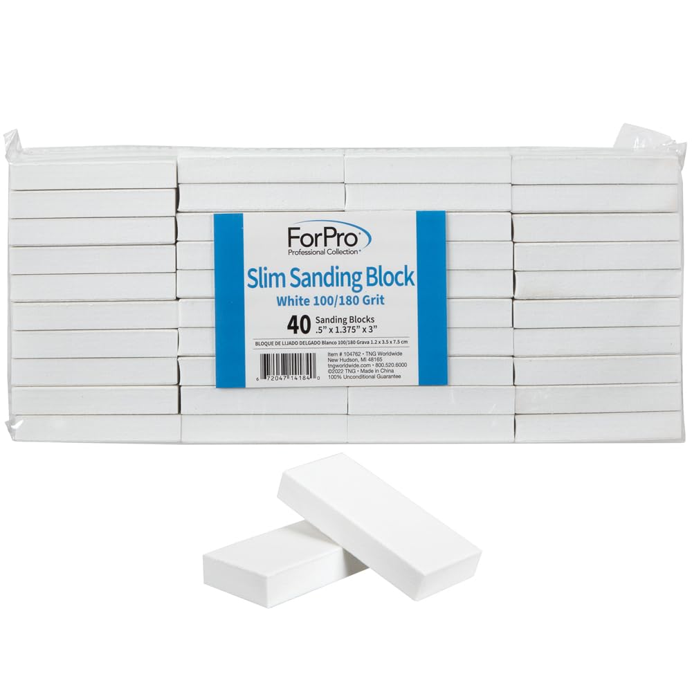 Amazon.com: ForPro Slim Sanding Block, White 100/180 Grit, for ...
