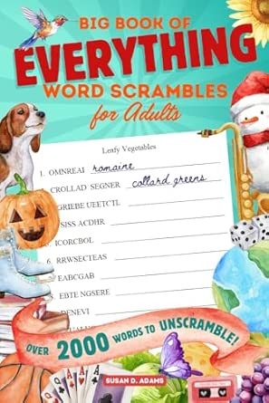 Big Book of Everything Word Scrambles for Adults: Adams, Susan D ...