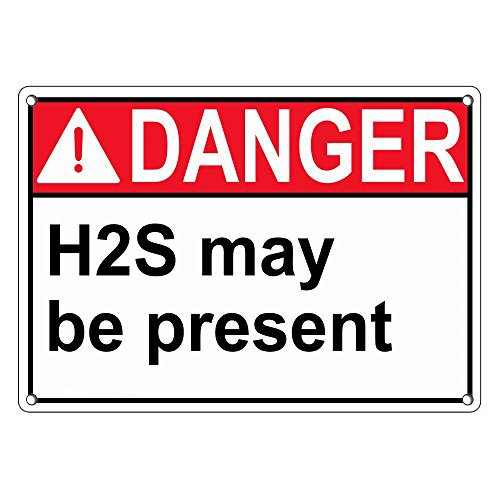 Weatherproof Plastic ANSI Danger H2S May Be Present Sign with English ...