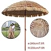 SHXF 240cm Hawaii Sonnenschirm, Round Bastschirm, Großer Hula Terrassenschirm, Urlaub/Bar ...