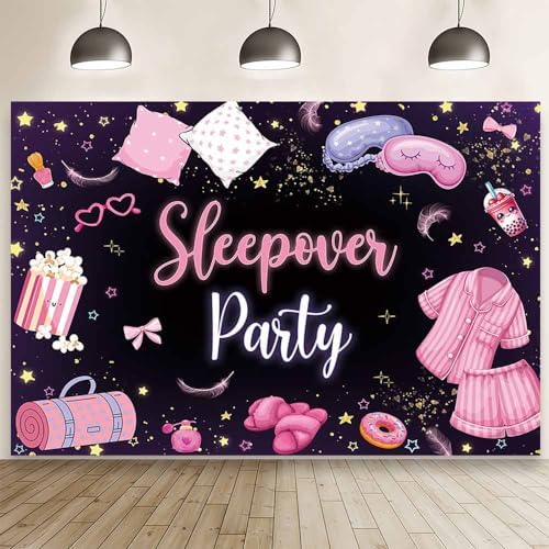 Amazon.com : MEHOFOND 7x5ft Multi-Colored Sleepover Party Backdrop ...