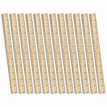 Excefore 12 Pack Wooden Ruler 12 Inch Rulers Bulk Wood Measuring Ruler ...