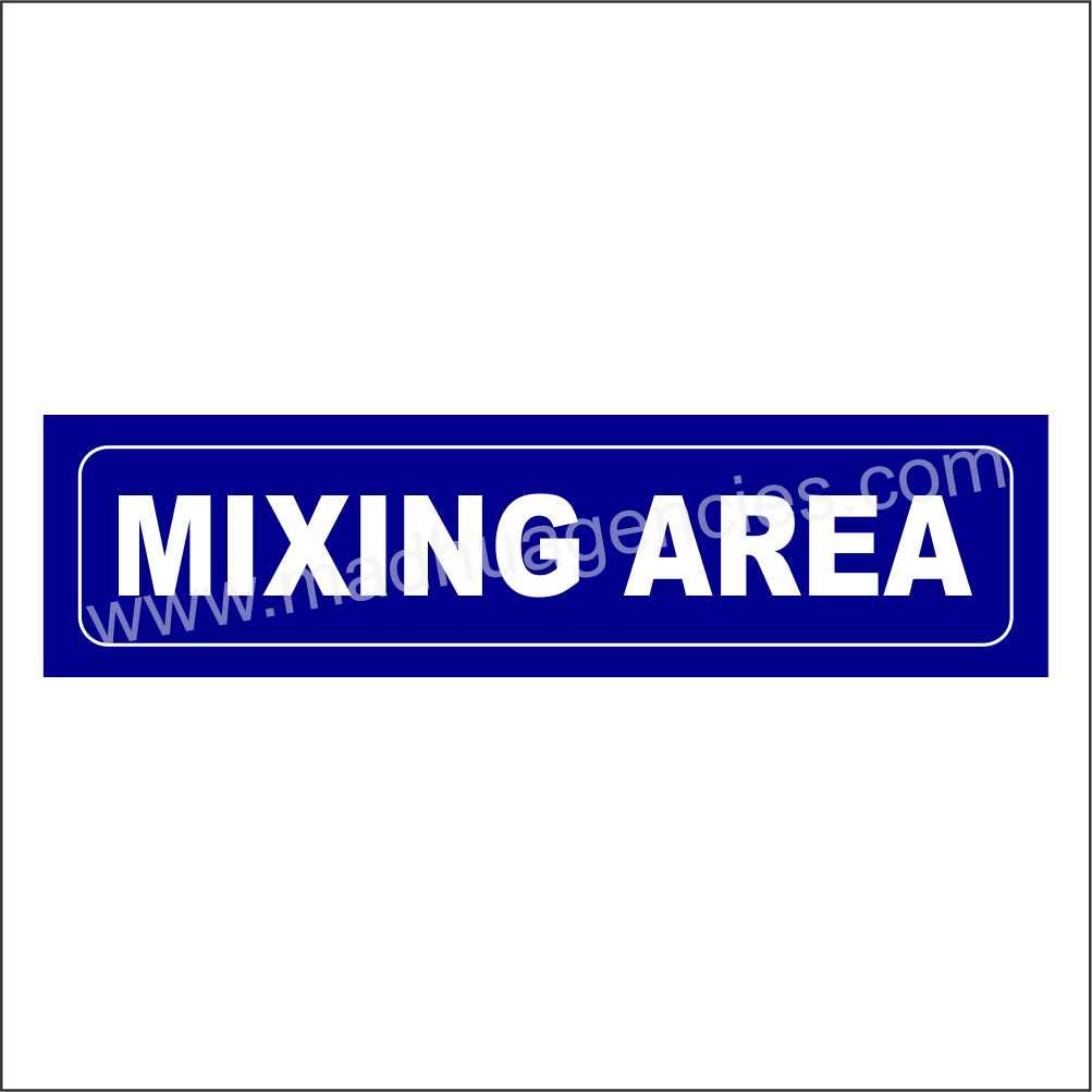Mixing Area Sign Board in 3mm Thick Foam Sheet (12" X 3") : Amazon.in ...