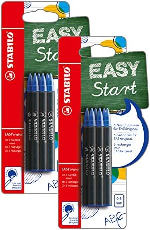 STABILO EASY original Refills – medium, blue (erasable) T10 – Set of 6 ...