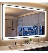 Amazon.com: ISKM LED Mirror for Bathroom 48x36 Inch with Front and ...