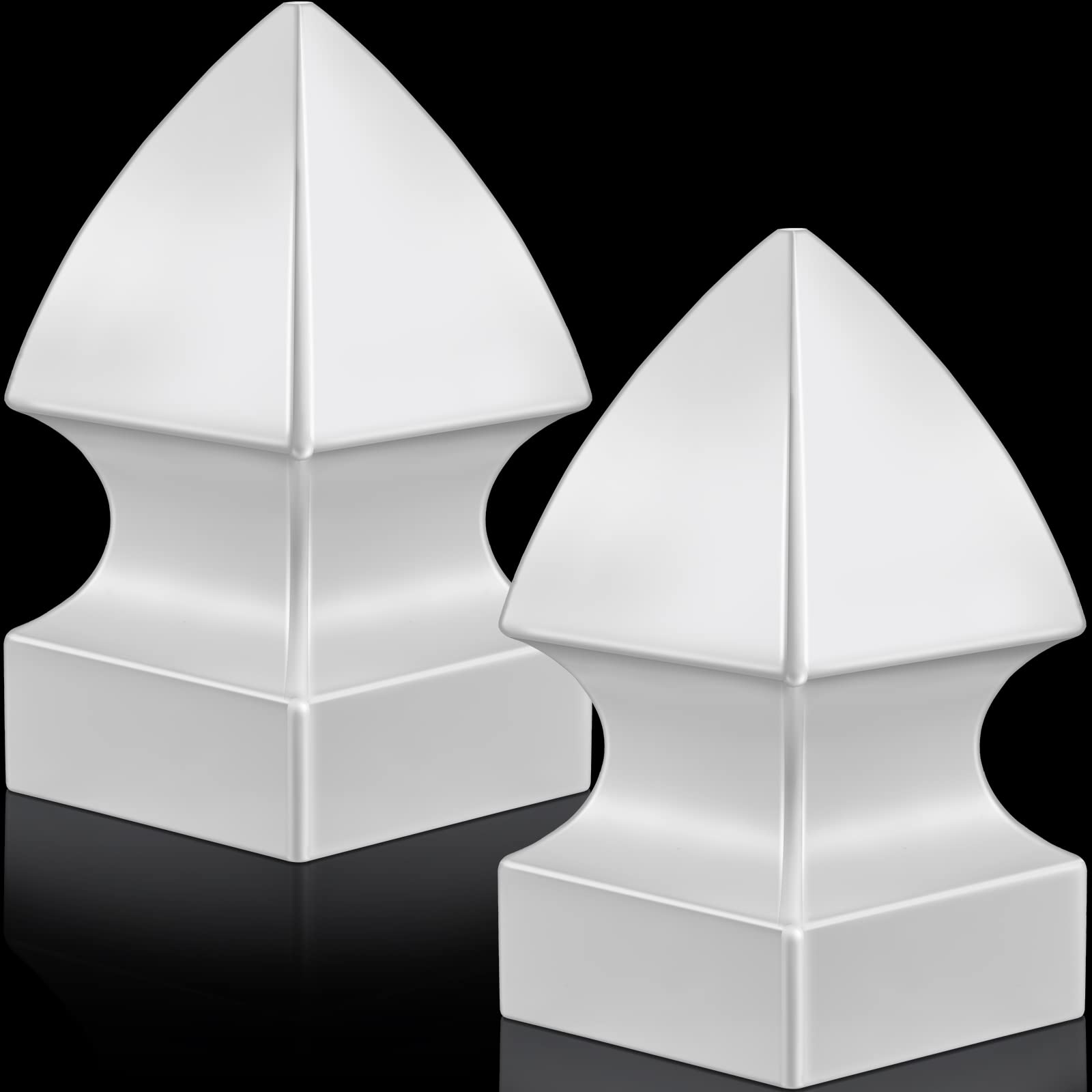 Lothee 2 Pcs Gothic Vinyl Fence Post Caps Picket Fence Caps PVC Vinyl ...