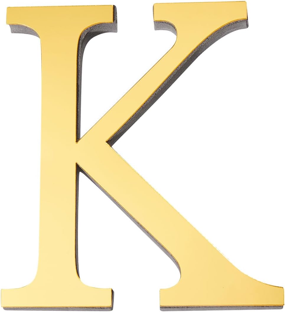 Amazon.com: 3D Acrylic Mirror Letters Wall Stickers Gold Letters Self ...