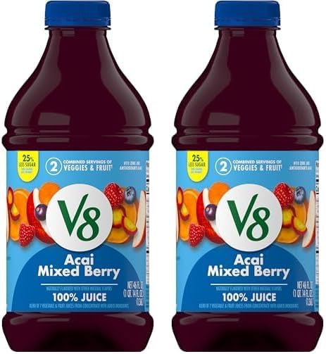 Amazon.com : V8 Blends 100% Juice Acai Mixed Berry Juice, 46 fl oz ...